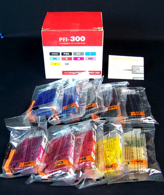 PFI-300 Compatible Ink Combo Pack for imagePROGRAF PRO-300 - 10 pk New ...