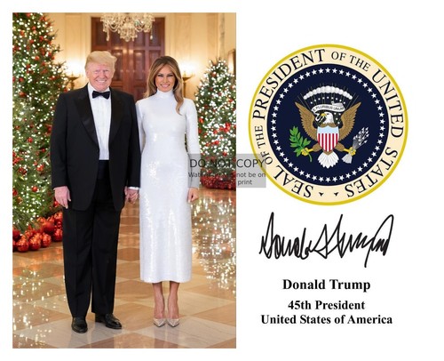 PRESIDENT DONALD TRUMP PRESIDENTIAL SEAL & SIGNATURE CHRISTMAS 8X10 ...