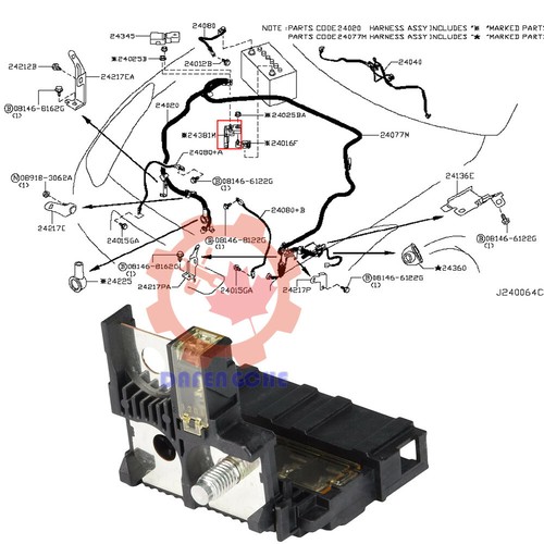 24380-79915 Positive Battery Terminal Fuse Link Connector for Nissan ...