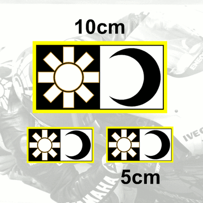 Rossi Sun Moon Logo Valentino Rossi Sun Moon 9 5x3 5cm Motogp Wsbk