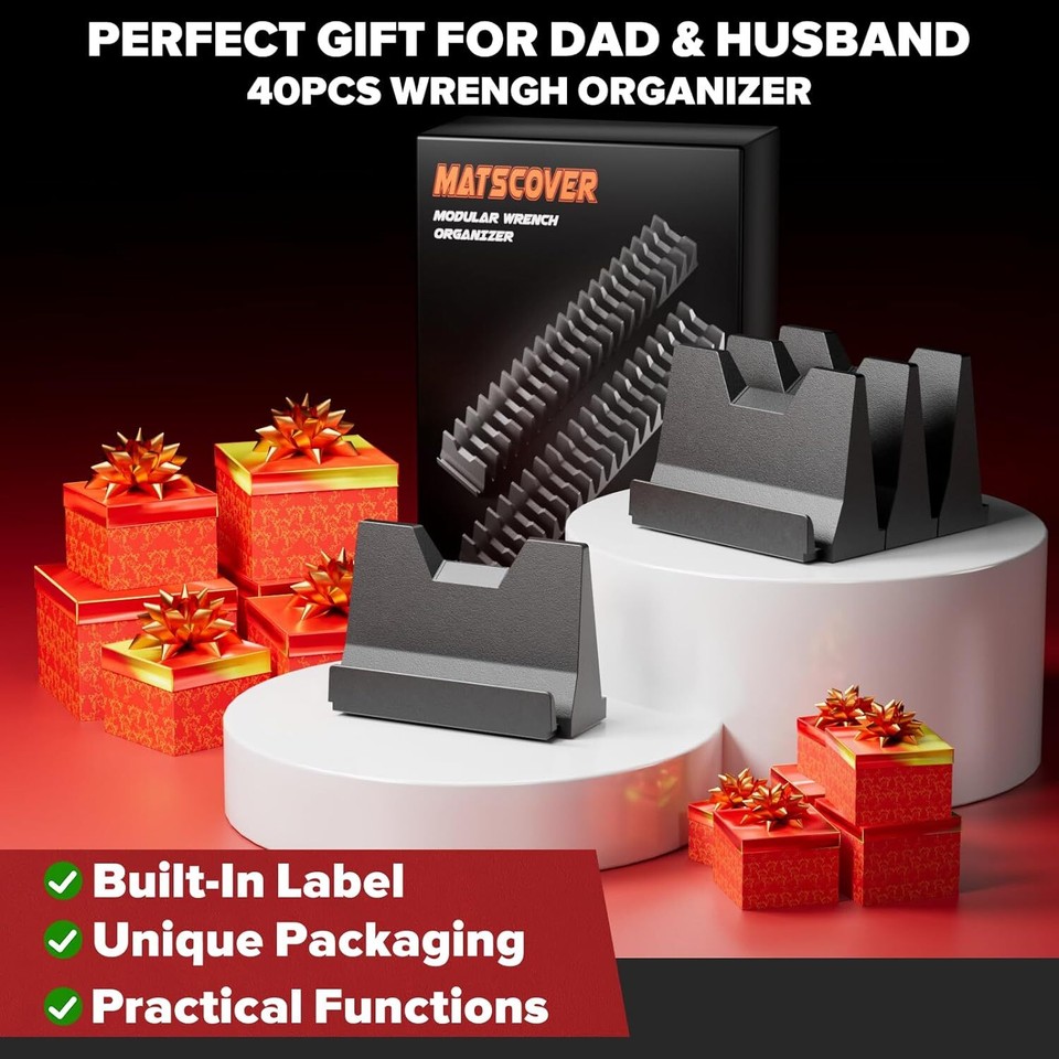 40X Magnetic Modular Wrench Organizer Compact Tool Storage Slots hold ...