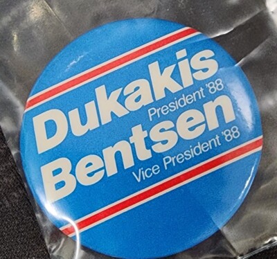 1988 Michael Dukakis & Lloyd Bentsen 2.25" / Presidential Campaign ...