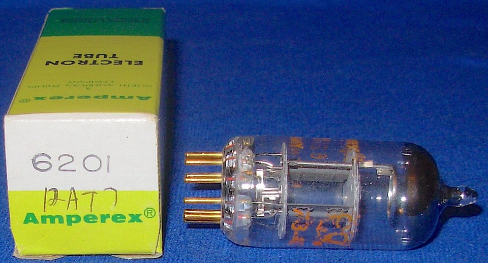 NOS NIB Valvo 6201 Gold Pin Vacuum Tube Branded as Amperex PQ 1969 Date ...