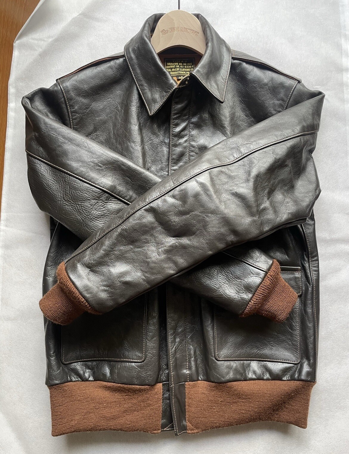 THE REAL MCCOY'S TYPE A-2 Horsehide Leather Jacket 38… - Gem