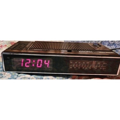 Vintage Ken-Tech Digital Alarm Clock Radio Faux Wood Model R1690 Tested ...