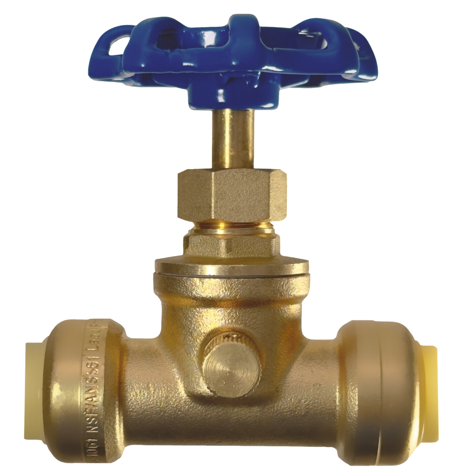 2 Pack XFITTING 1/2" Push Fit Gate Valve with Drain and Vent, 2-5-1=2 ...