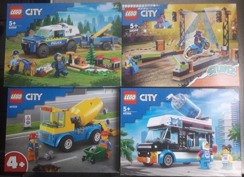 x4 Lego City Sets 60369 Police Dogs,60340 Cement Mixer,60384 Slushy Van ...