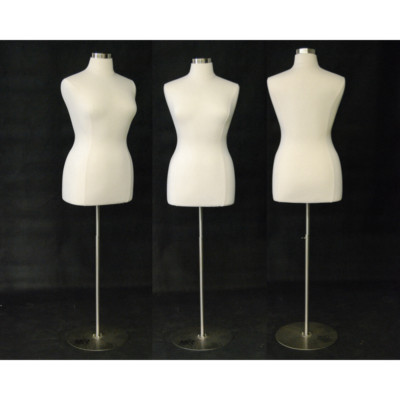 Female Dress Form Pinnable Foam Mannequin Torso Size 14-16 with Round ...