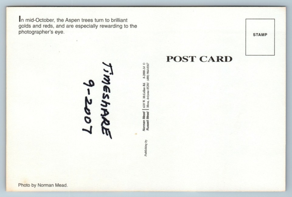 2 Arizona's White Mountains RPPC Chrome Postcards Spring & Fall ...