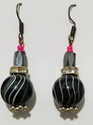 Hillcrest Ent. - Hematite And Glass Bead Drop Earrings X1 | eBay