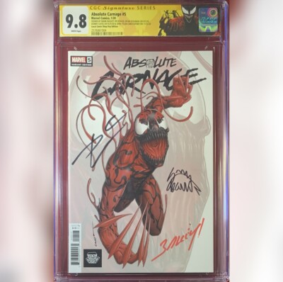 ABSOLUTE CARNAGE #5 LCSD VARIANT CGC 9.8 SS 4X JTC STEGMAN CATES BAGLEY ...