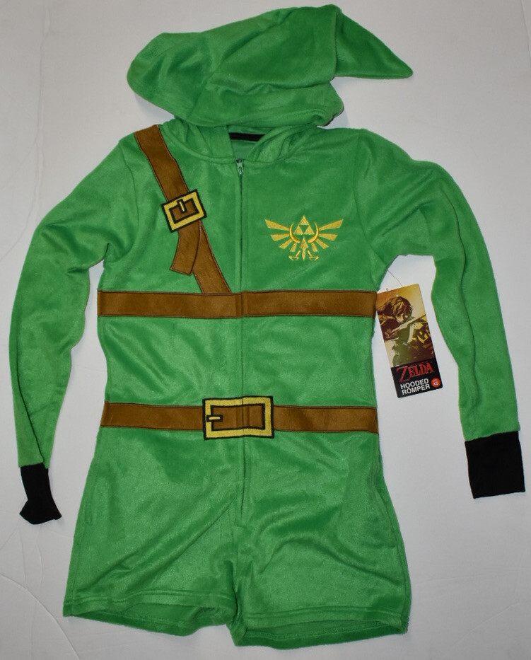 Legend of Zelda Link Pajamas Cosplay Hooded Romper juniors/woman's XS ...