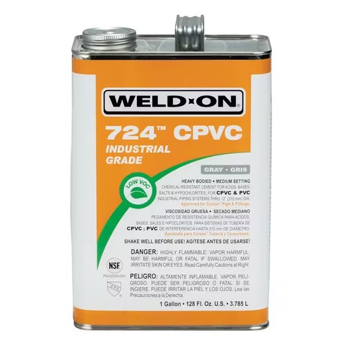 WELD-ON P70 Primer & 724 CPVC Professional Industrial-Grade Gray Cement ...