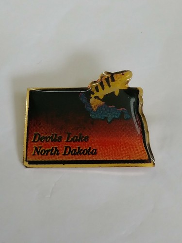 Devil's Lake North Dakota Souvenir Lapel Hat Jacket Pin The Flickertail ...