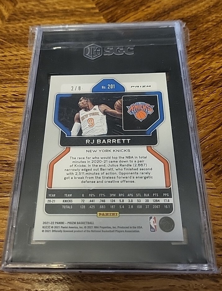 2020-21 Panini Prizm Lucky Envelope Prizm 2/8 RJ Barrett #201 Knicks ...