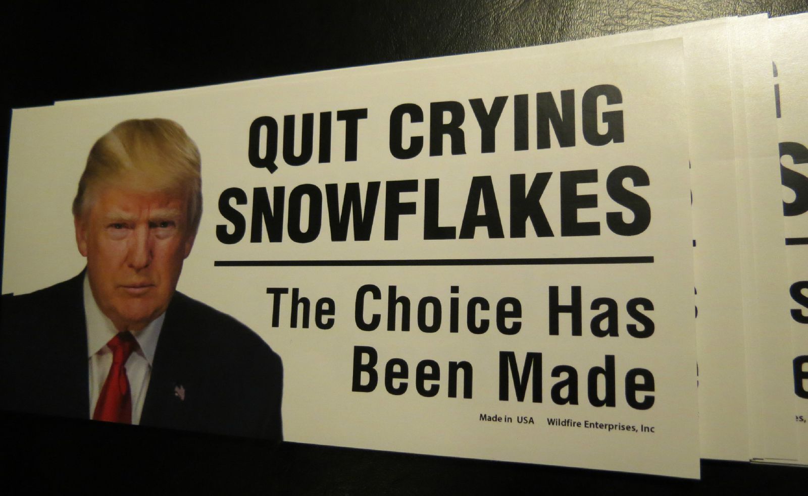 LOT OF 10 QUIT CRYING SNOWFLAKES THE CHOICE HAS BEEN MADE TRUMP ...
