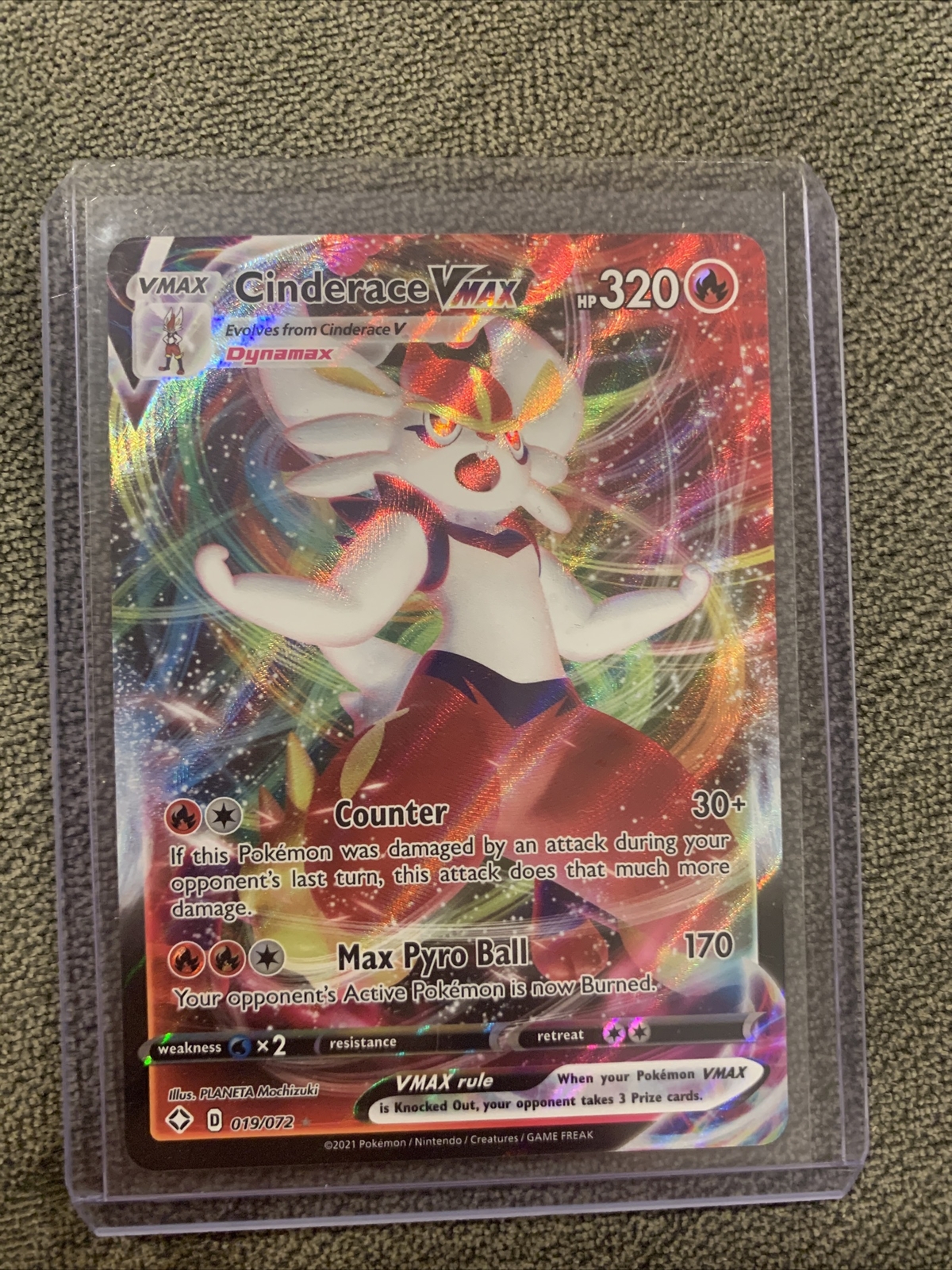 Cinderace Vmax 019/072 Shining Fates - NM Ultra Rare Full Art Pokemon ...