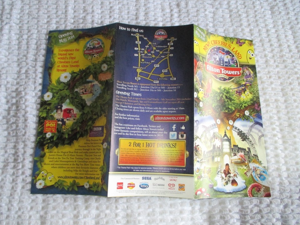 Alton Towers Resort 2014 Park Guide Map - Amusement/Theme Park Interest ...