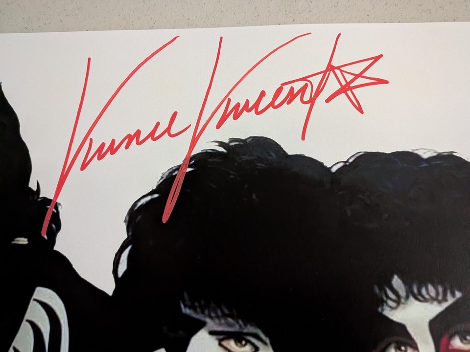 VINNIE VINCENT Signed 11x17 KISS Poster Autograph JSA BAS BECKETT COA G ...
