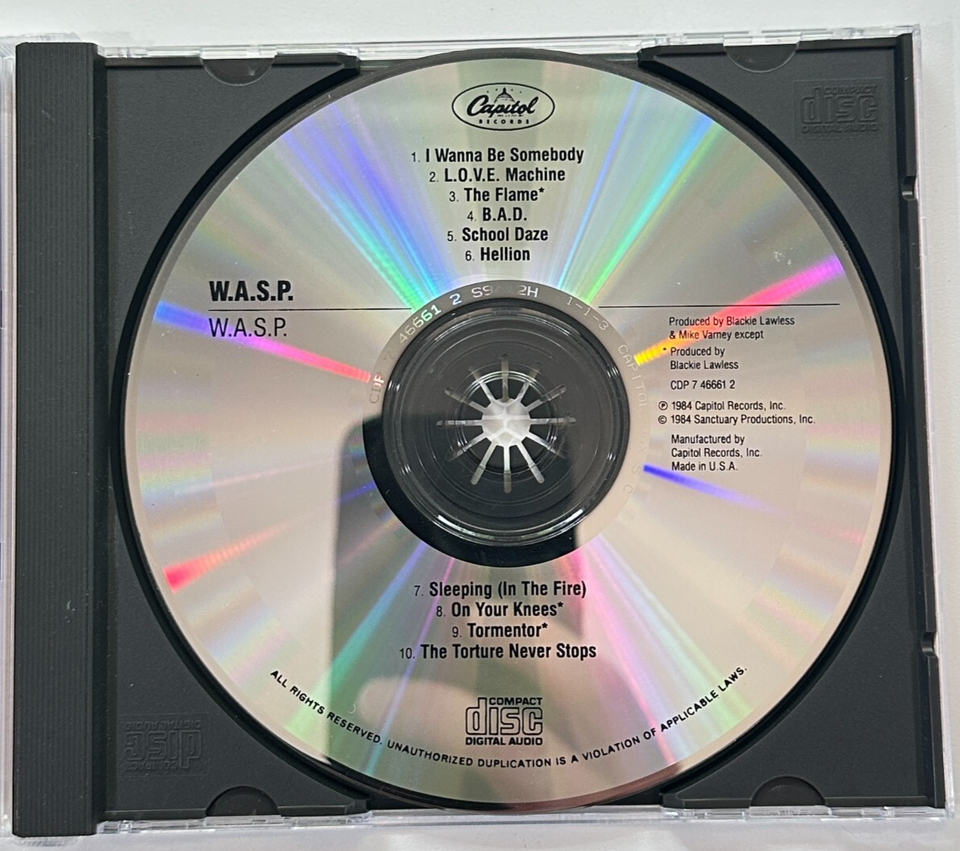 WASP - Self Titled CD Original Issue Rare 1984 Capitol Sanctuary CDP 7-46661-2 | eBay