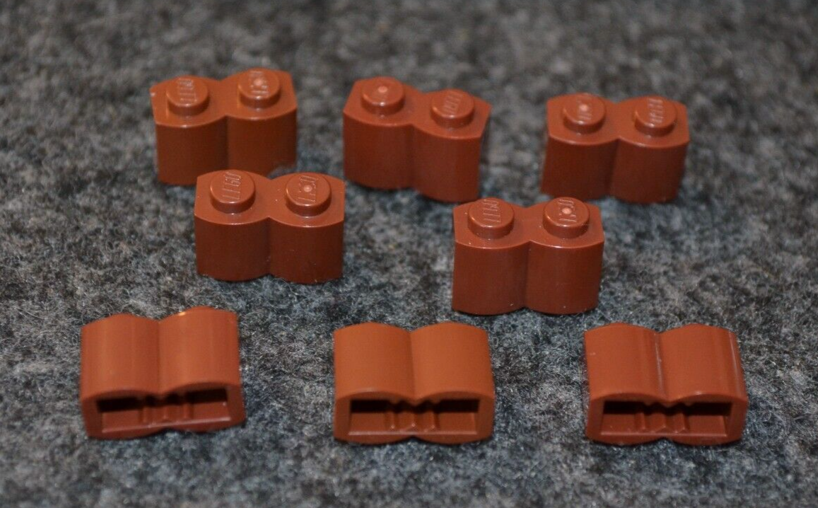 8 ~ 1x2 Reddish Brown Brick w/ Log Pattern Bricks ~ New Lego Parts ~ | eBay
