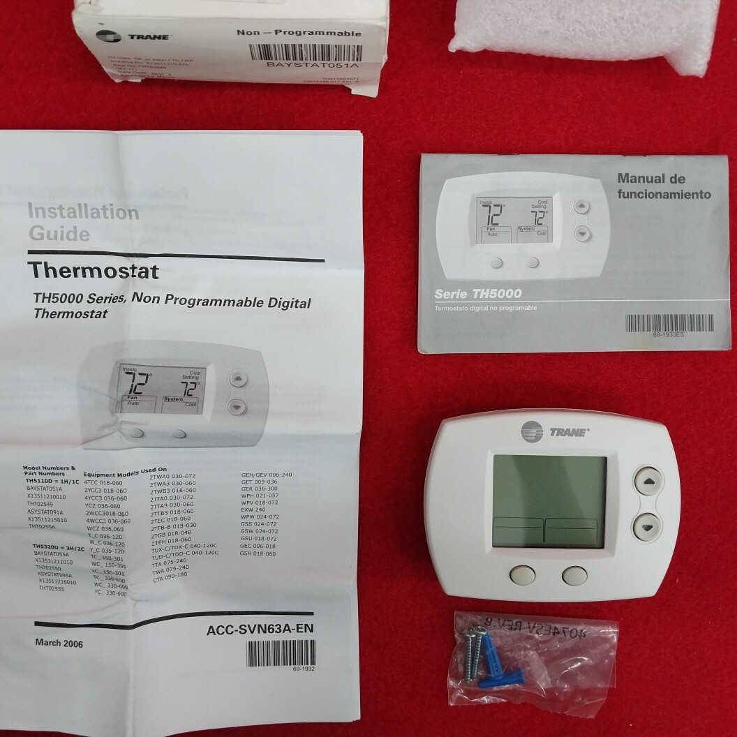 Trane Programmable Thermostat Instructions