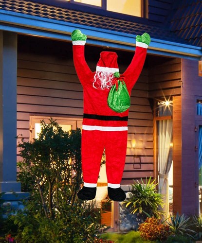 5.6FT Hanging Santa Claus Outdoor Decoration for Gutter, Roof, or Tree ...