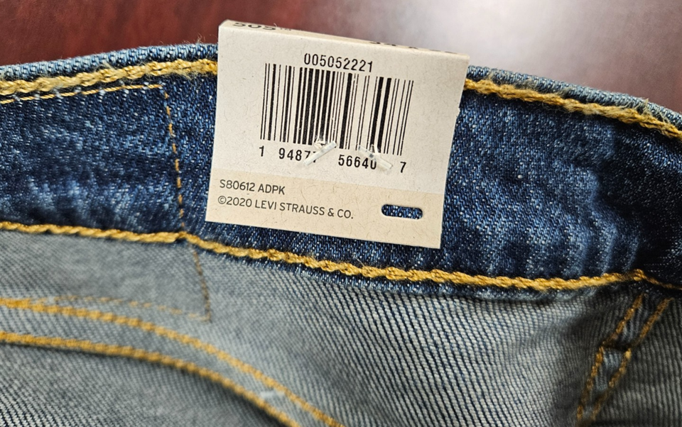 NEW Men's Levi's 505 Regular Fit Jean 98% Cotton Blue Jeans Label 34x32 ...