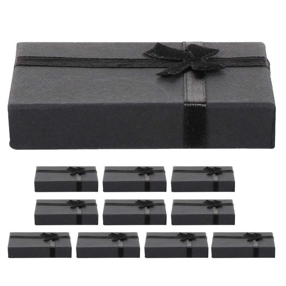 12 Pcs Cardboard Jewelry Box With Bow For Necklace Ear Stud Organizer ...