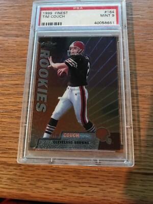 1999 Topps Finest #164 Tim Couch PSA 9 MT Cleveland Browns RC Rookie ...