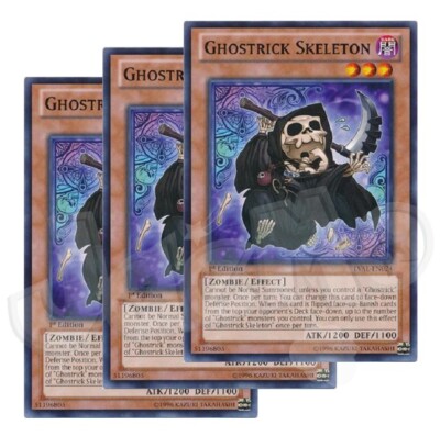 Yugioh - Ghostrick Skeleton x 3 - 1st Edition NM - Free Holographic ...