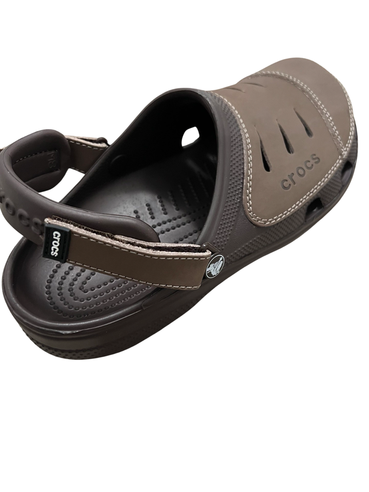 CROCS Bogota Clogs Leather Slip On Roomy Fit Shoes Ankle Strap Mens ...