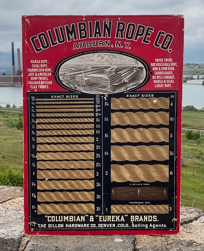 SIGN HEAVY CARDBOARD DENVER COLORADO COLUMBIAN ROPE CO AUBURN NEW YORK ...