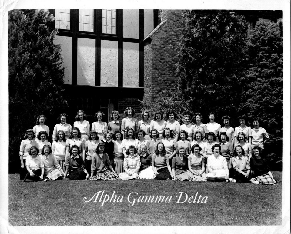 Vintage Alpha Gamma Delta Sorority Photo BW Frank Hise Corvallis Oregon ...