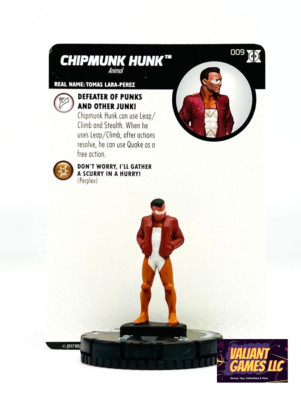 Marvel Heroclix Chipmunk Hunk #009 w/ Cards Deadpool & The X-Force Set ...