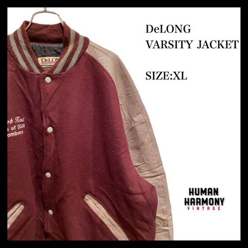 DeLONG VARSITY JACKET Red XL Vintage Oversized | eBay