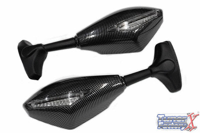 FIT YAMAHA Mirrors CARBON YZF-R1 2002-2010 2015 R6 2006-2007 FZ6 LED ...