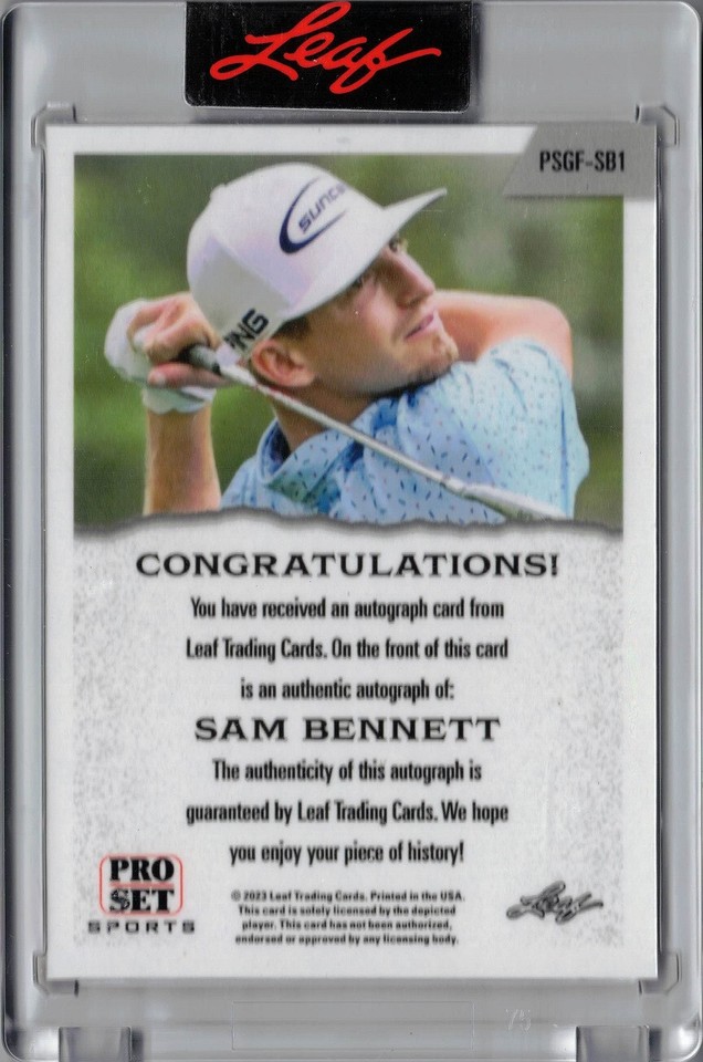 2023 Leaf Pro Set Golf #PSGF-SB1 Sam Bennett Autograph Rookie Card Auto ...