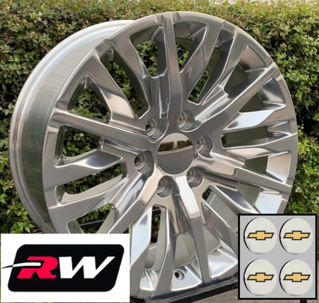 22 x9" inch Chevy Avalanche Replica Rims Wheels Polished Premier Denali ...