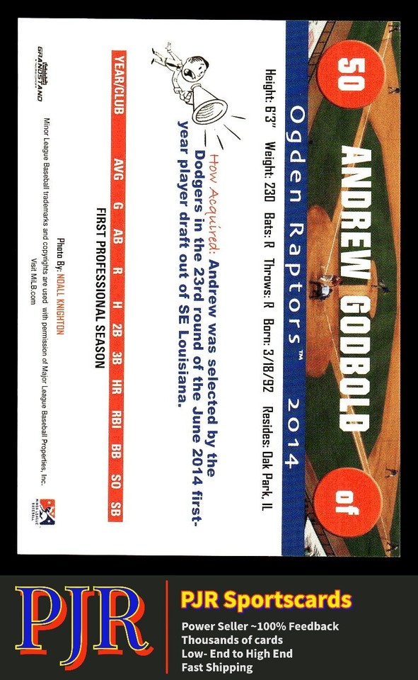 2014 Grandstand Ogden Raptors #50 Andrew Godbold Ogden Raptors | eBay