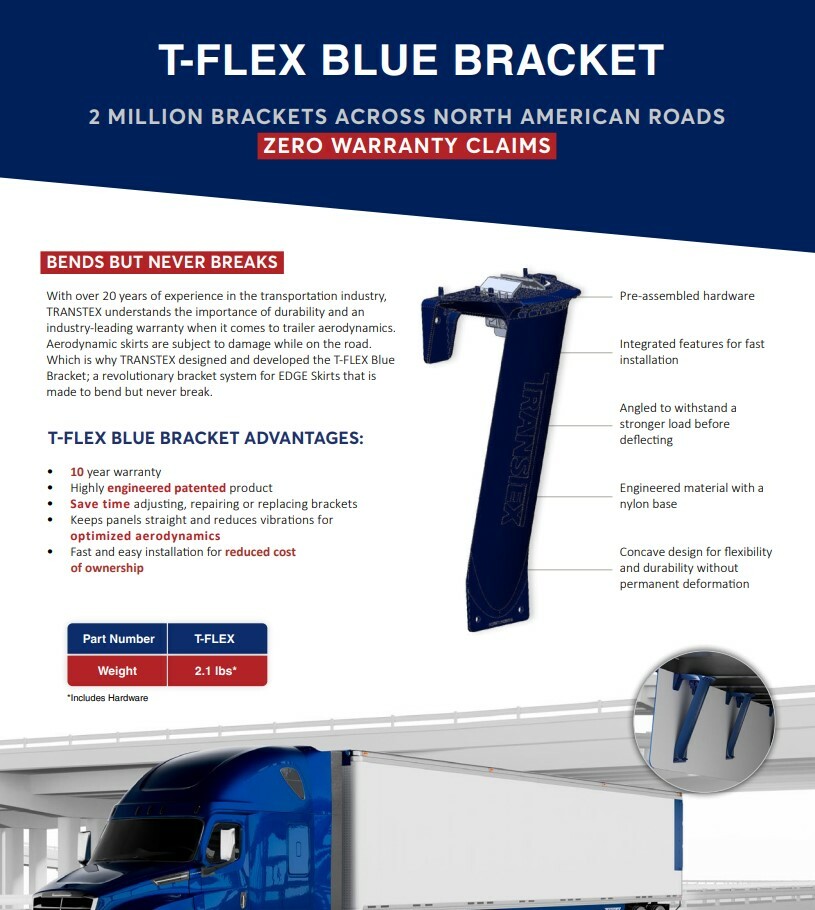 TRANSTEX T-FLEX Bracket Trailer Skirt Support Concave design FLEXIBLE ...