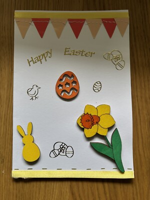 Handmade Easter Card With Yellow & Orange Colour Scheme | eBay UK