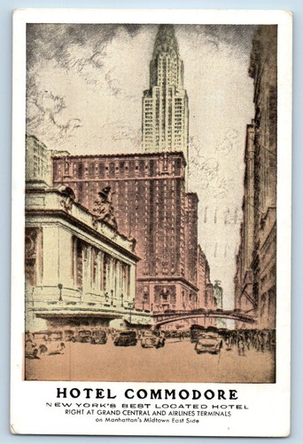 1949 Hotel Commodore & Restaurant Building Tower Manhattan New York NY ...