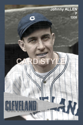 Johnny Allen - 1936 Cleveland baseball - choose a style - colorized ...