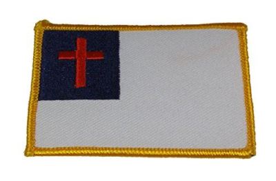 SMALL CHRISTIAN FLAG RELIGIOUS PATCH HOLY CROSS GOD JESUS | eBay