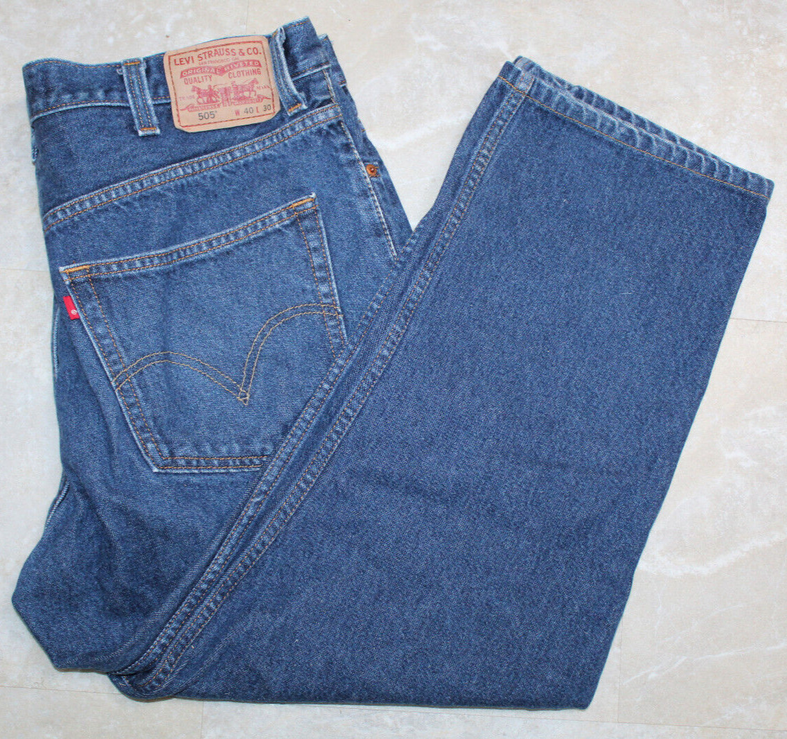 Levi's Men's 505 Red Tab Regular Fit Mens Jeans Size … - Gem