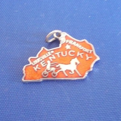 VINTAGE STERLING SILVER ENAMEL KENTUCKY STATE CHARM | eBay
