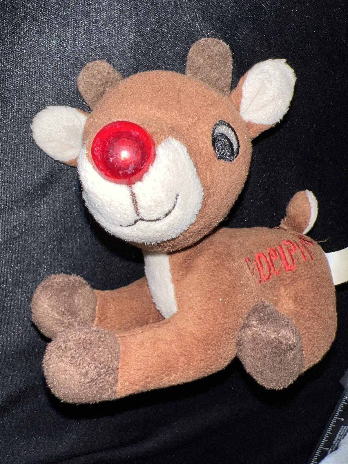 Vintage DAN DEE Plush Singing RUDOLPH THE RED NOSED REINDEER 5” Toy Low ...