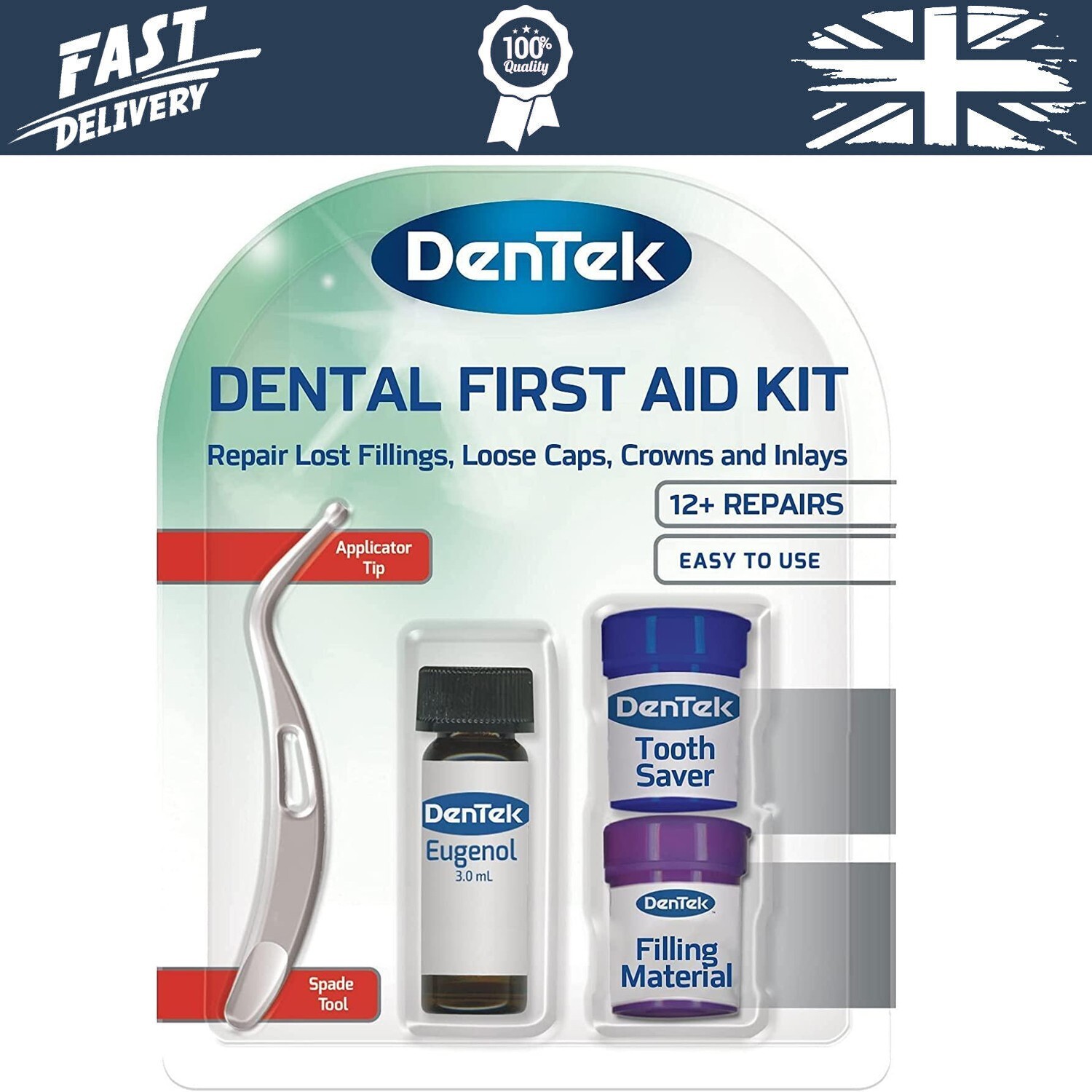 DenTek Strong Teeth Tooth Repair Permanent Dental Cement Cavity ...
