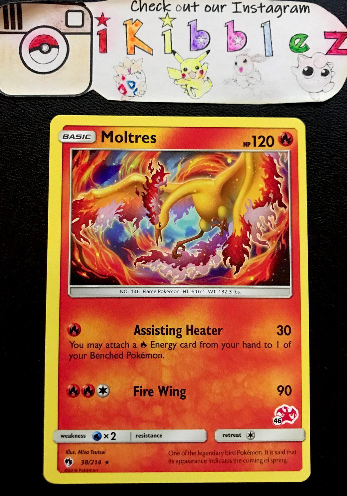 Moltres 38/214 NM MISCUT OFC Charizard Stamped Pokemon Card. Tracked ...